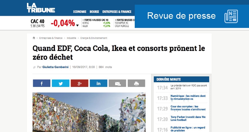 Mission « Zéro Déchet » pour EDF, Coca Cola, Ikea et consorts ...